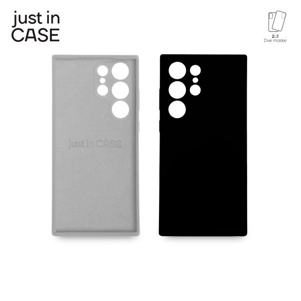 JUST IN CASE 2u1 Extra case MIX za S23 ULTRA, crna/siva