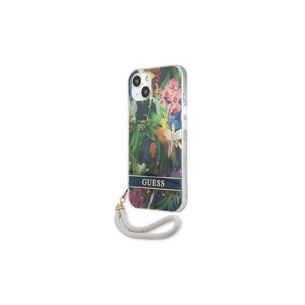 GUESS Futrola za iPhone 13, plava Flower Cord