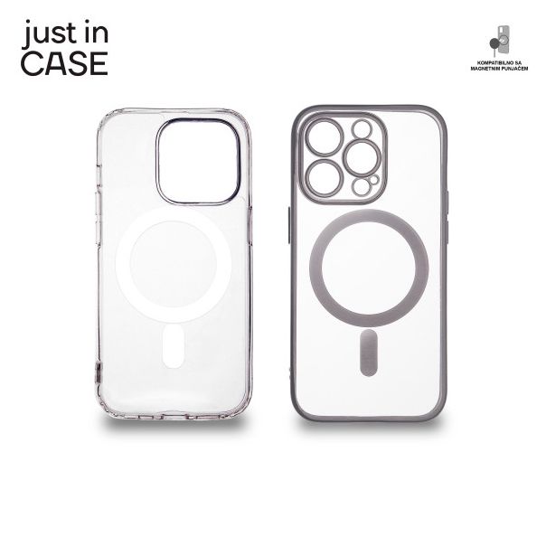 JUST IN CASE 2u1 Extra case MAG MIX paket srebrni za iPhone 14 Pro