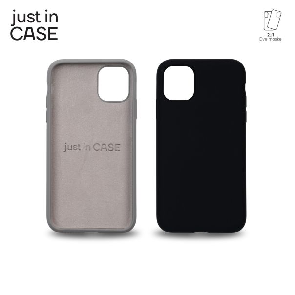 JUST IN CASE 2u1 Extra case MIX za iPhone 11, crna/siva