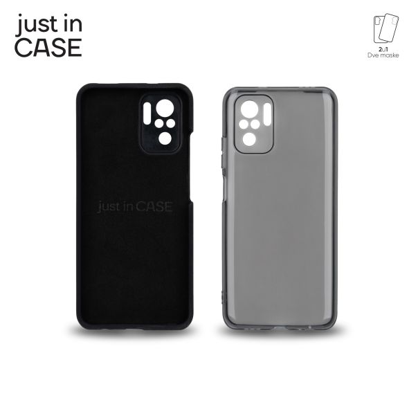 JUST IN CASE 2u1 Extra case MIX paket crni za Redmi Note 10s