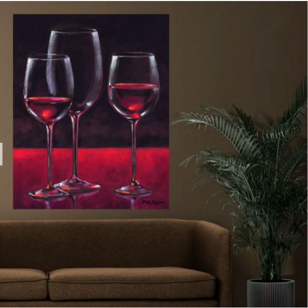 DELTA LINEA Uramljena slika Čaša vina 60x80 cm
