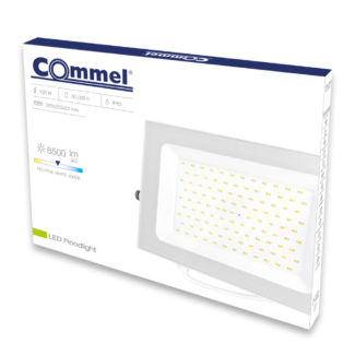 Commel LED Reflektor 100 W, 4000 K, 8500 lm, IP65, Beli – C 306-199