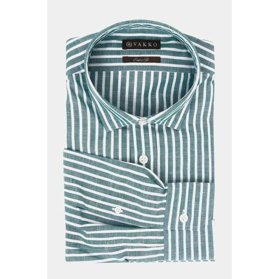 VAKKO STRIPED PATTERNED SPORTS SHIRT