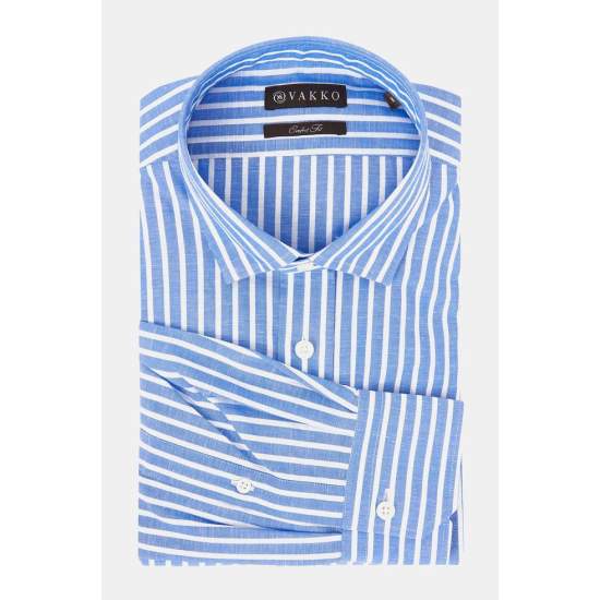 VAKKO STRIPED PATTERNED SPORTS SHIRT