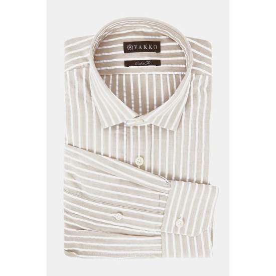 VAKKO STRIPED PATTERNED SPORTS SHIRT