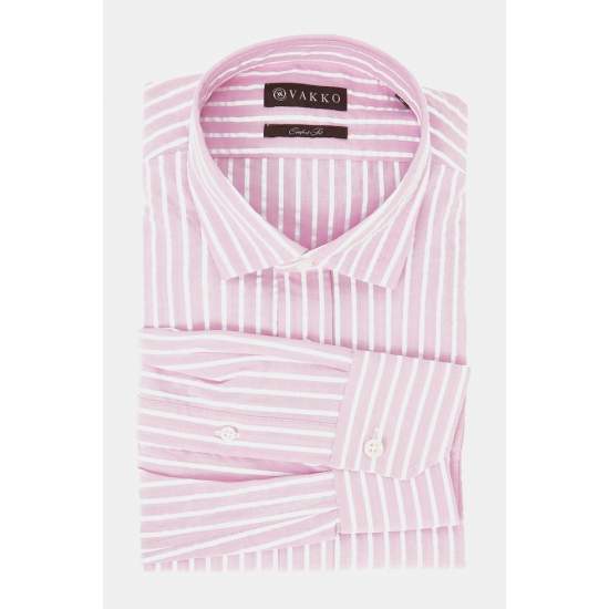 VAKKO STRIPED PATTERNED SPORTS SHIRT