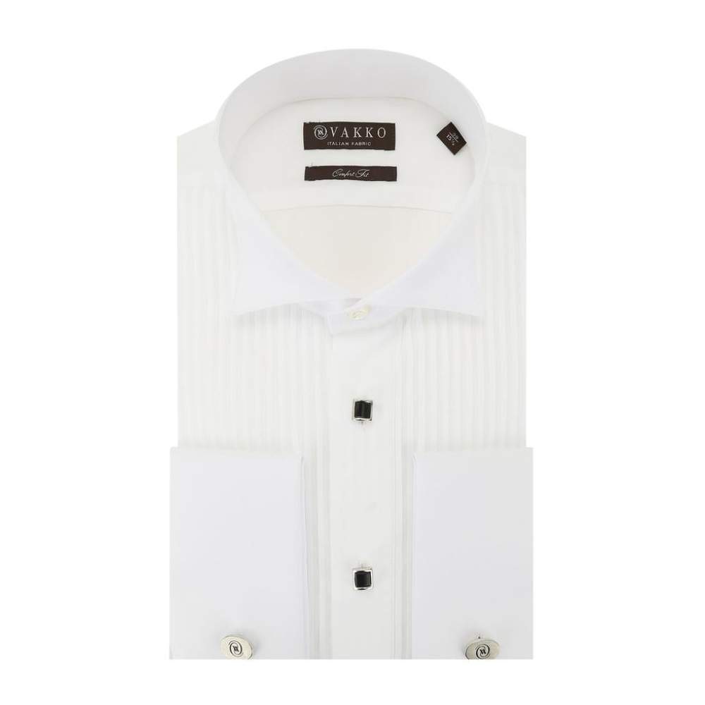 VAKKO ATA COLLAR PLEATED SMOKIN SHIRT