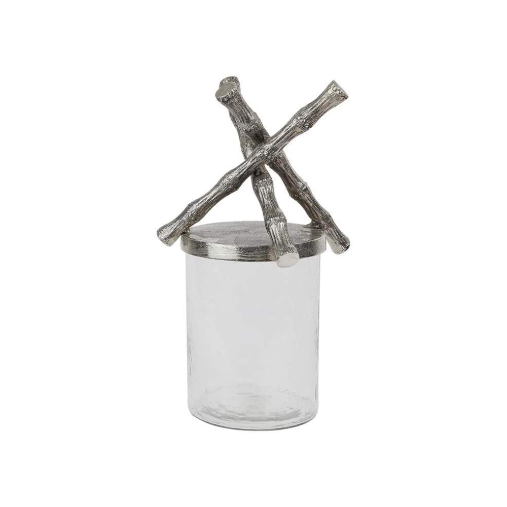 VAKKO BAMBOO DETAILED METAL CANDLE HOLDER