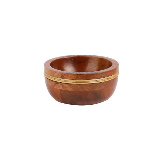 VAKKO WIRE DETAILED WOODEN SERVICE BOWL