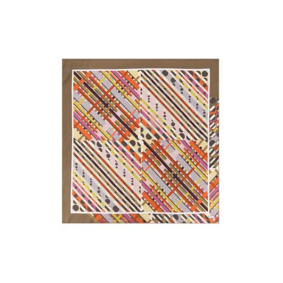 VAKKO GEOMETRIC PATTERNED SILK SCARF