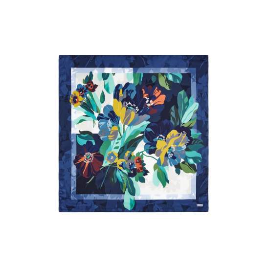 VAKKO FLORAL PATTERNED SILK SCARF