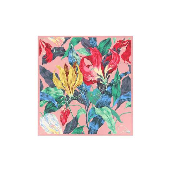 VAKKO FLORAL PATTERNED SILK SCARF