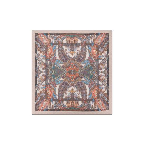 VAKKO PATTERNED WOOL SILK SCARF