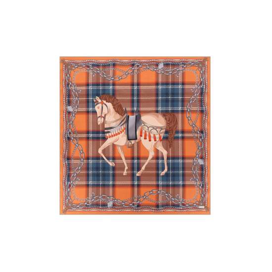 VAKKO HORSE FIGURES SILK SCARF