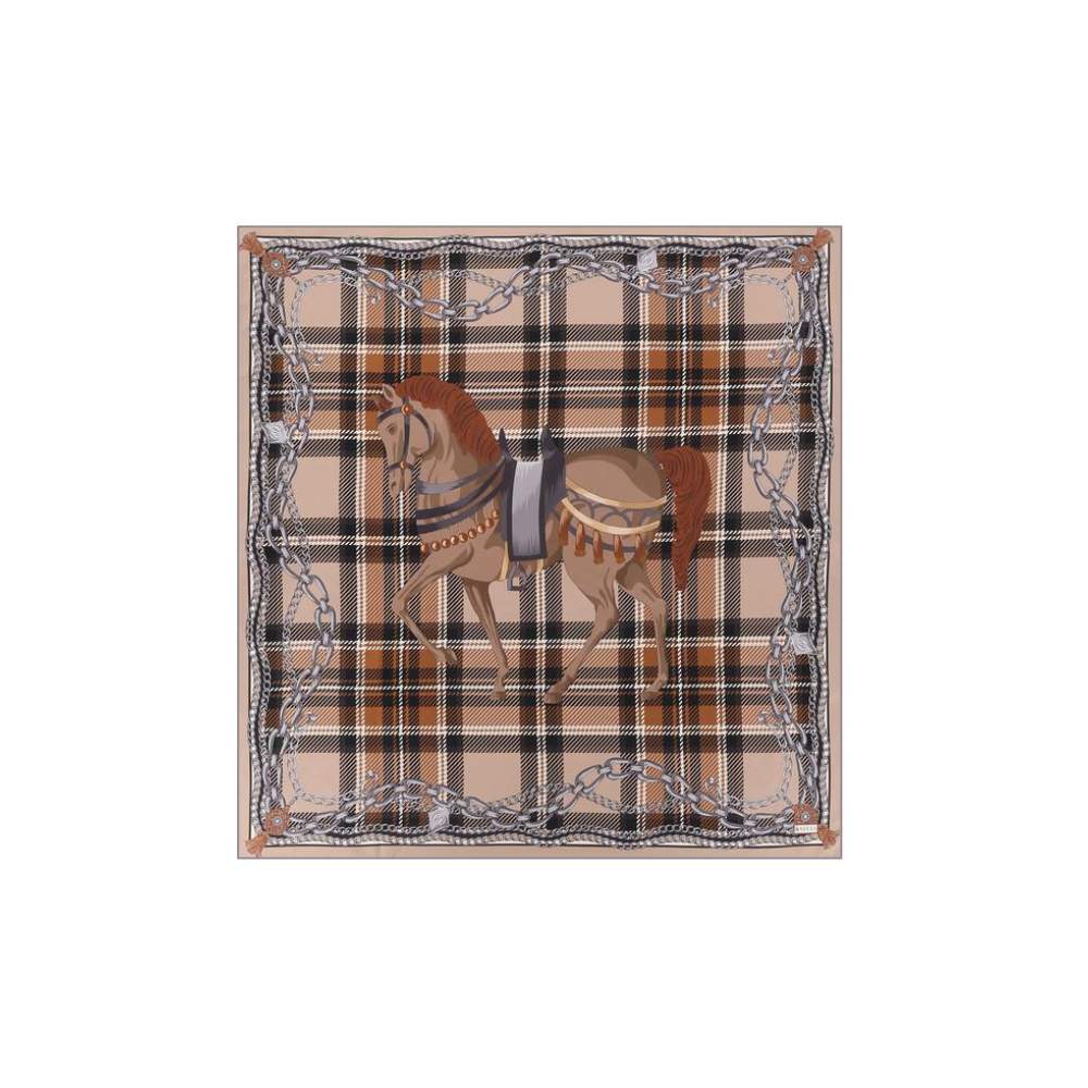 VAKKO HORSE FIGURES SILK SCARF