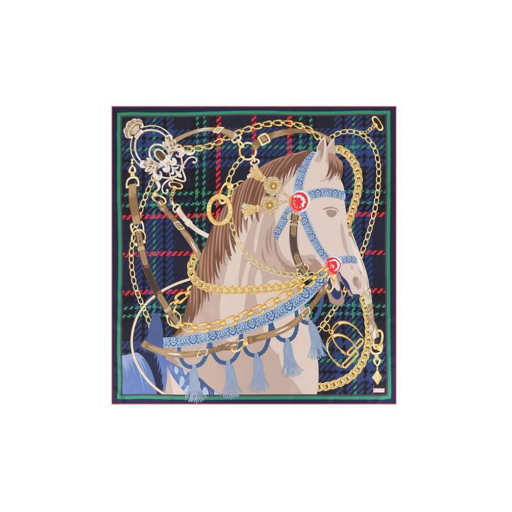 VAKKO HORSE PATTERNED SILK SCARF