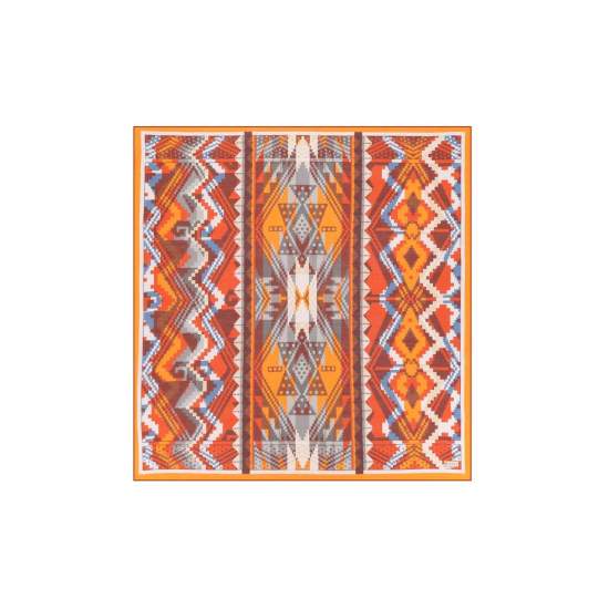 VAKKO ETHNIC PATTERNED WOOL SILK SCARF