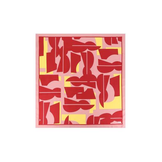 VAKKO GEOMETRIC PATTERNED SILK SCARF