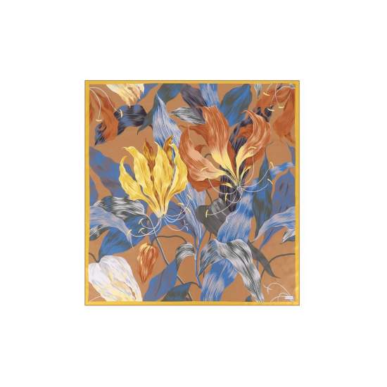 VAKKO FLORAL PATTERNED SILK SCARF