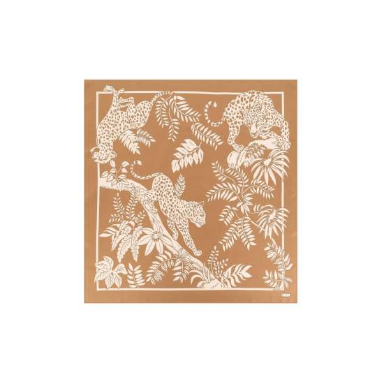 VAKKO LION PATTERNED SILK SCARF