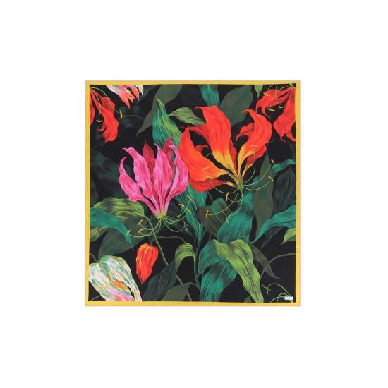 VAKKO FLORAL PATTERNED SILK SCARF