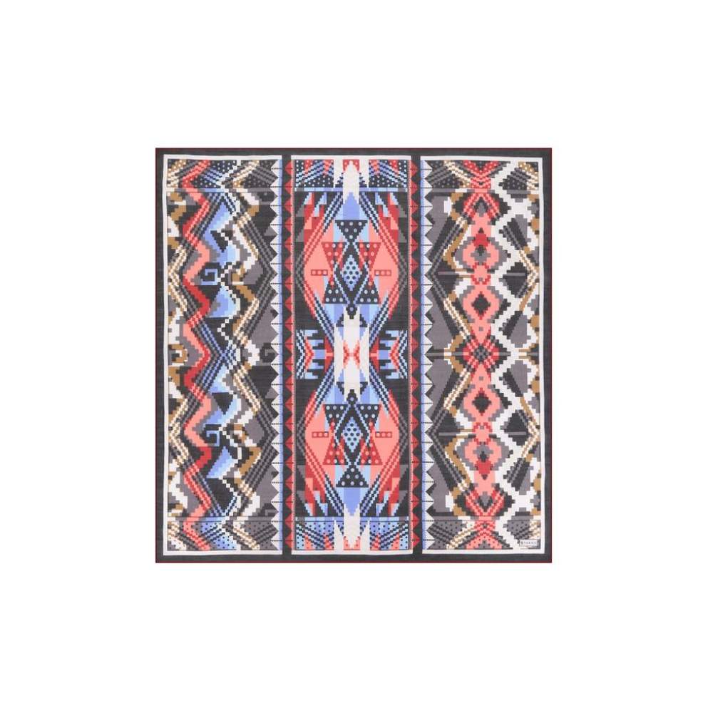 VAKKO ETHNIC PATTERNED WOOL SILK SCARF