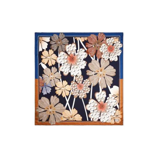 VAKKO FLORAL PATTERNED SILK SCARF