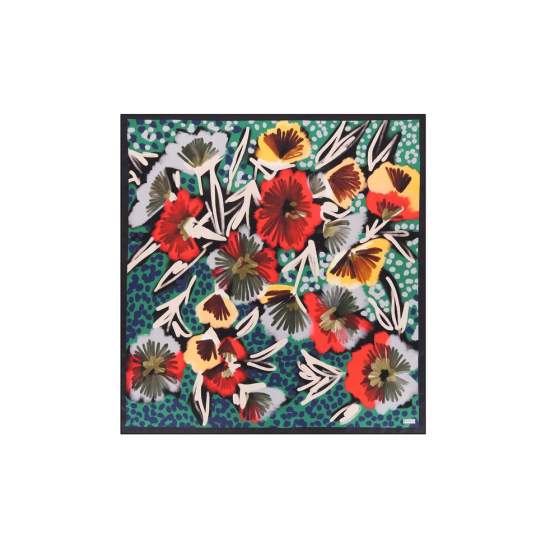 VAKKO FLORAL PATTERNED SILK SCARF