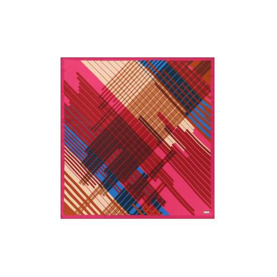 VAKKO GEOMETRIC PATTERNED SILK SCARF