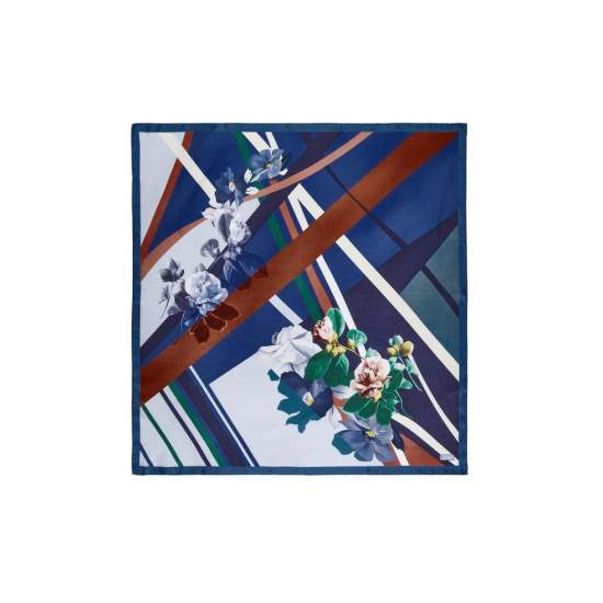 VAKKO FLORAL PATTERNED SILK SCARF