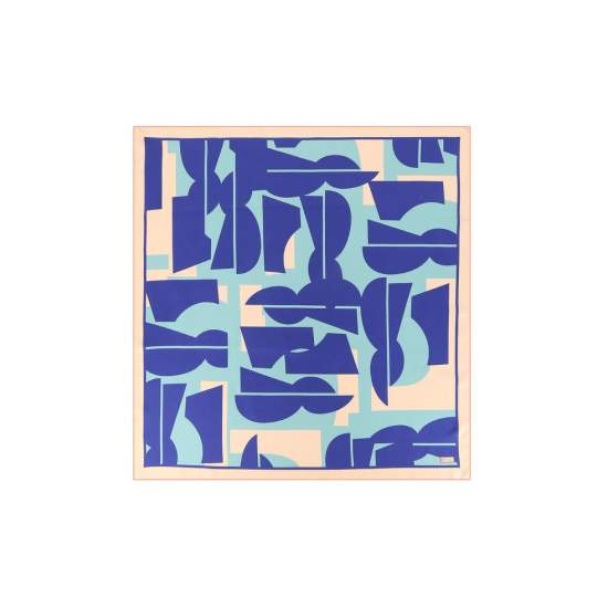 VAKKO GEOMETRIC PATTERNED SILK SCARF