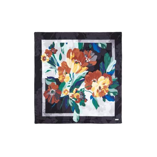 VAKKO FLORAL PATTERNED SILK SCARF