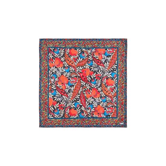 VAKKO FLORAL PATTERNED SILK SCARF