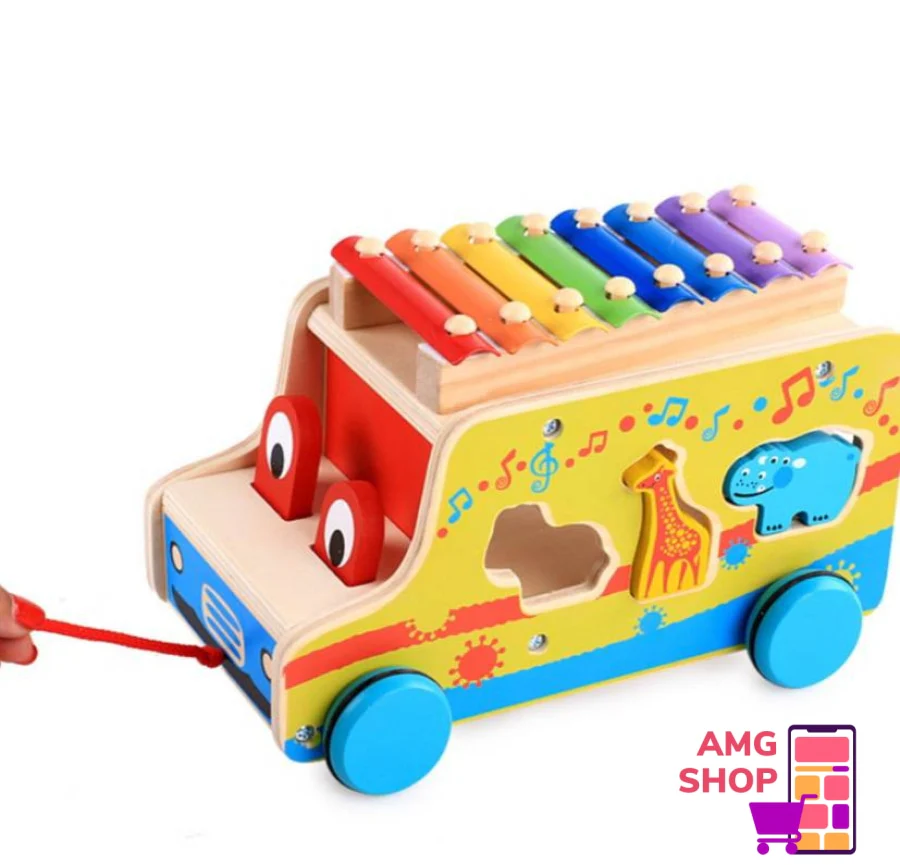 Multifunkcionalna edukativna igračka drveni autobus - Multifunkcionalna edukativna igračka drveni autobus