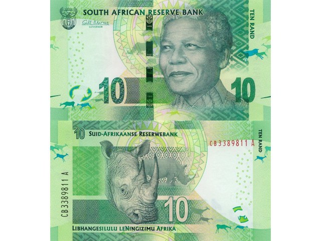 SOUTH AFRICA Južna Afrika 10 Rand 2015 UNC, P-138