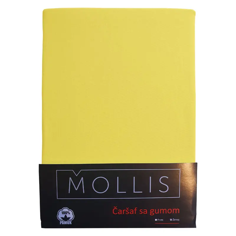 STOTEX Čaršav od pamučnog žerseja Mollis 030 200x200x25cm žuti