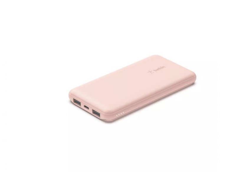 BELKIN BOOST CHARGE (10000 MAH) Power Bank With USB-C 15W – Dual USB-A – 15cm USB-A To C Cable – Pink