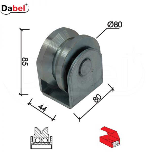 Točak za kliznu kapiju T1008 ZnB fi 80Yx85/80x44mm 2 ležaja Q