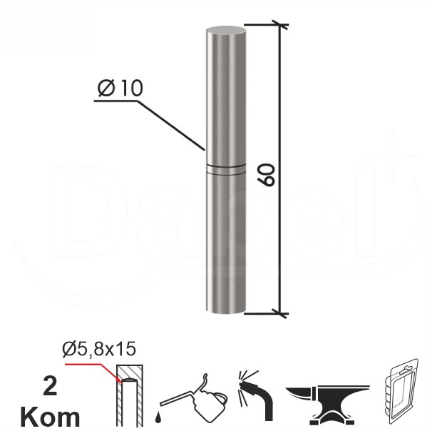 Šarka bravarska za vrata SP3 Ne fi10x60