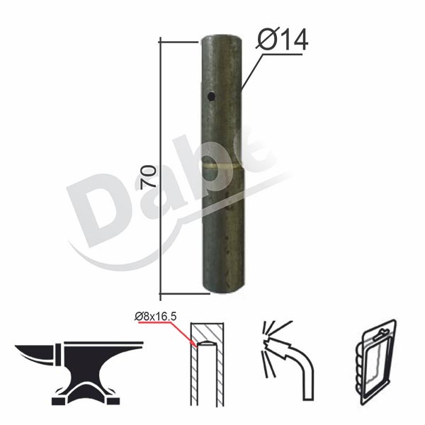 Šarka bravarska za vrata SP3 Ne fi14x70/7,8×16,5mm