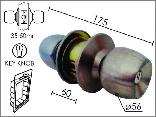 Brava sa rozetom kugla kugla B3000 Inox 60mm Cil