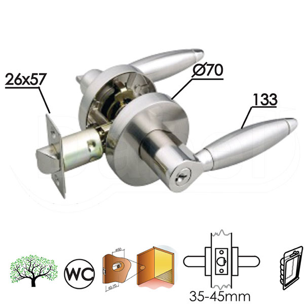 Brava sa rozetom kvaka kvaka B4000 Hr/Mat-Hr 60-70mm WC Q