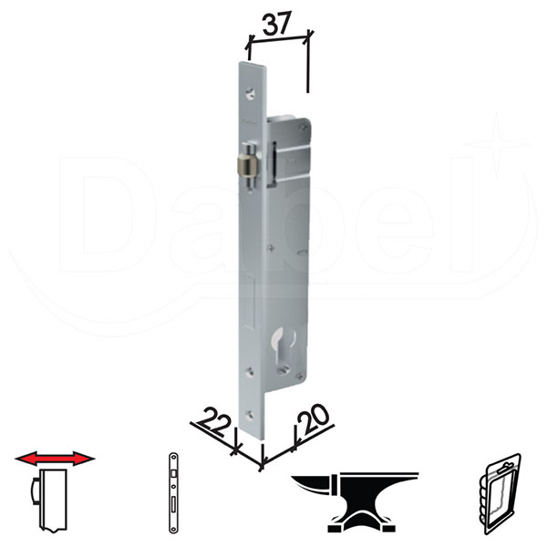 Brava za alu vrata B2031 R Nikl 20/-/22/-