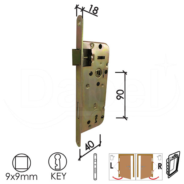 Brava za drvena vrata B2005 K ZnŽ 40/90/18/9 1Klj sa prihvatnikom DBP1