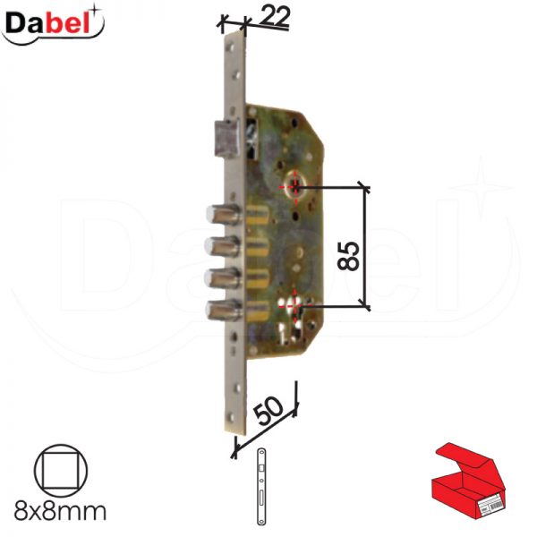 Brava za sigurnosna vrata B601C Inox 50/85/22/8 sa prihvatnikom DP1