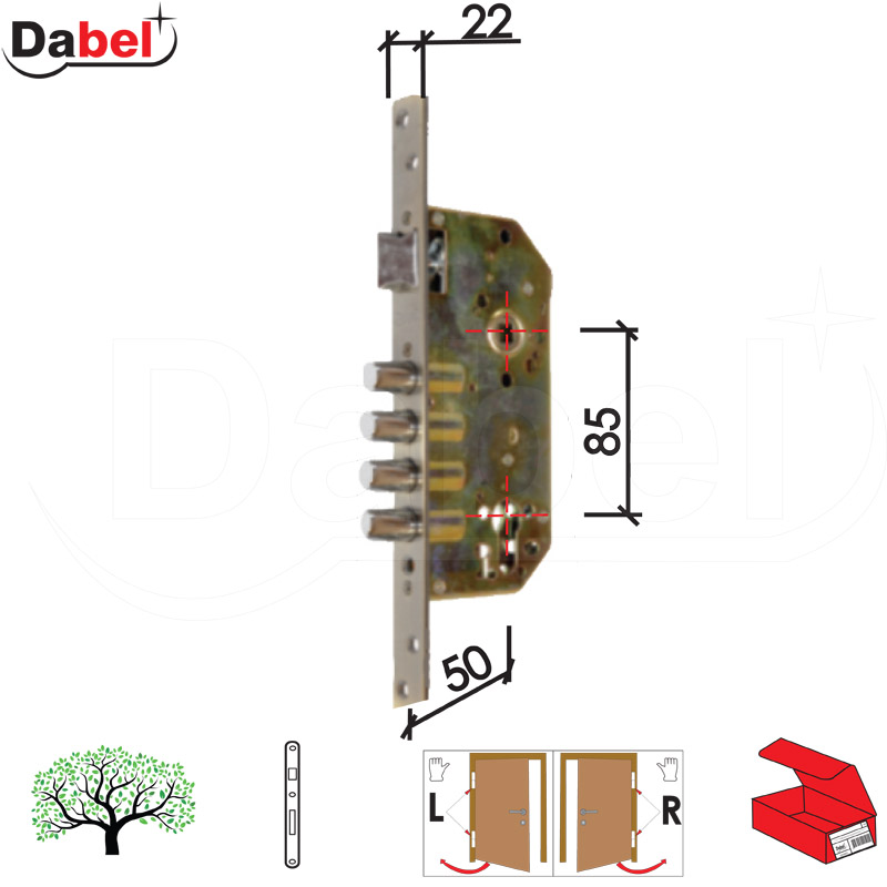 Brava za sigurnosna vrata B601C Ms 50/85/22/8 sa prihvatnikom DP1