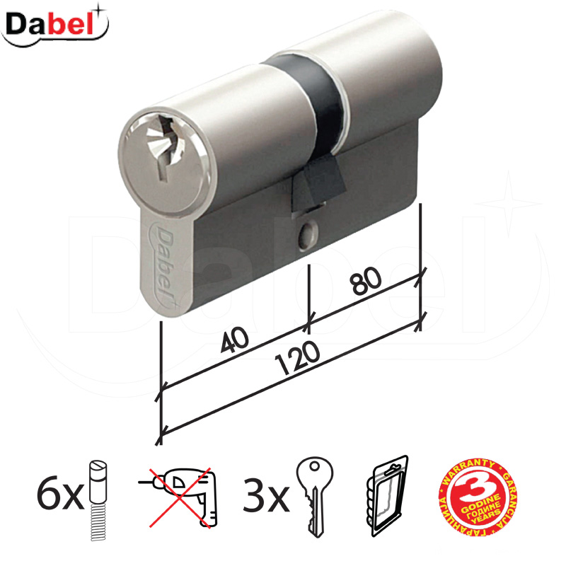 Cilindar za vrata CL2010 SS x120mm(40-80)