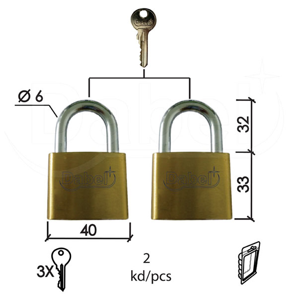 Katanac isti ključ KA2013 Ms 40×33/23/fi6mm