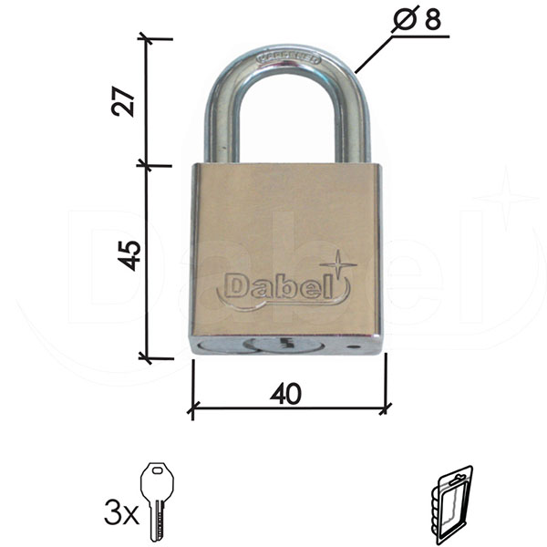 Katanac KA2036 Nikl 40mm 3kod DSP